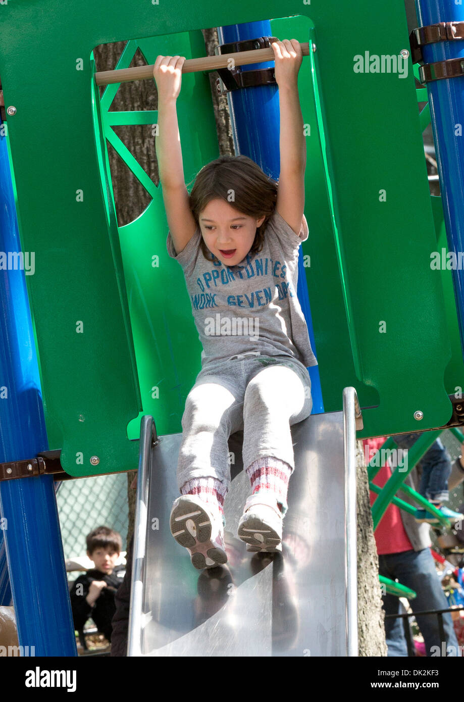 Ava Jackman playing in a playground New York City, USA - 13.04.12 Stock ...