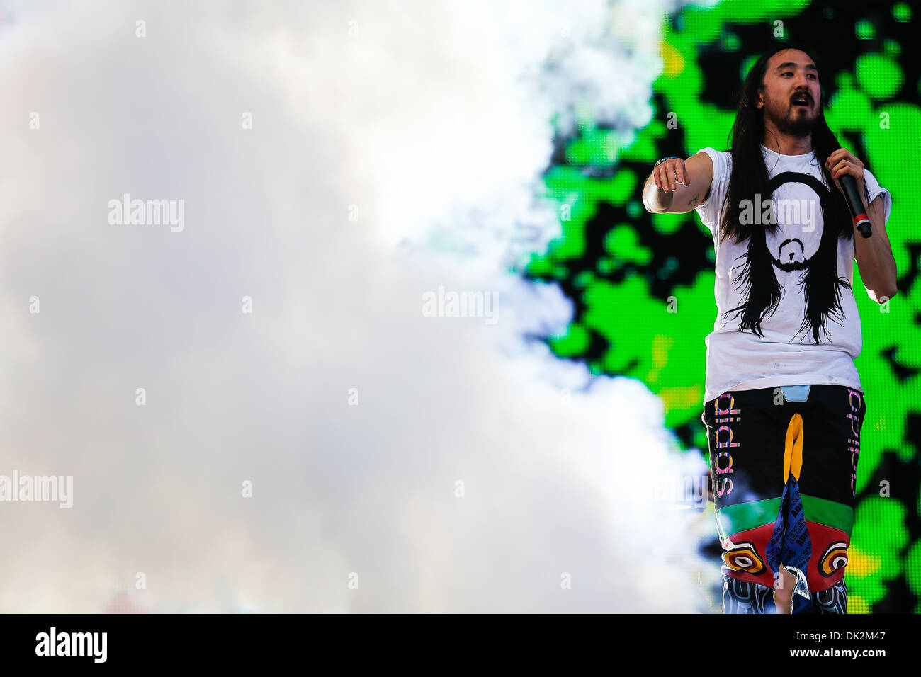 DJ Steve Aoki perfroming at Ultra Music Festival Stock Photo - Alamy