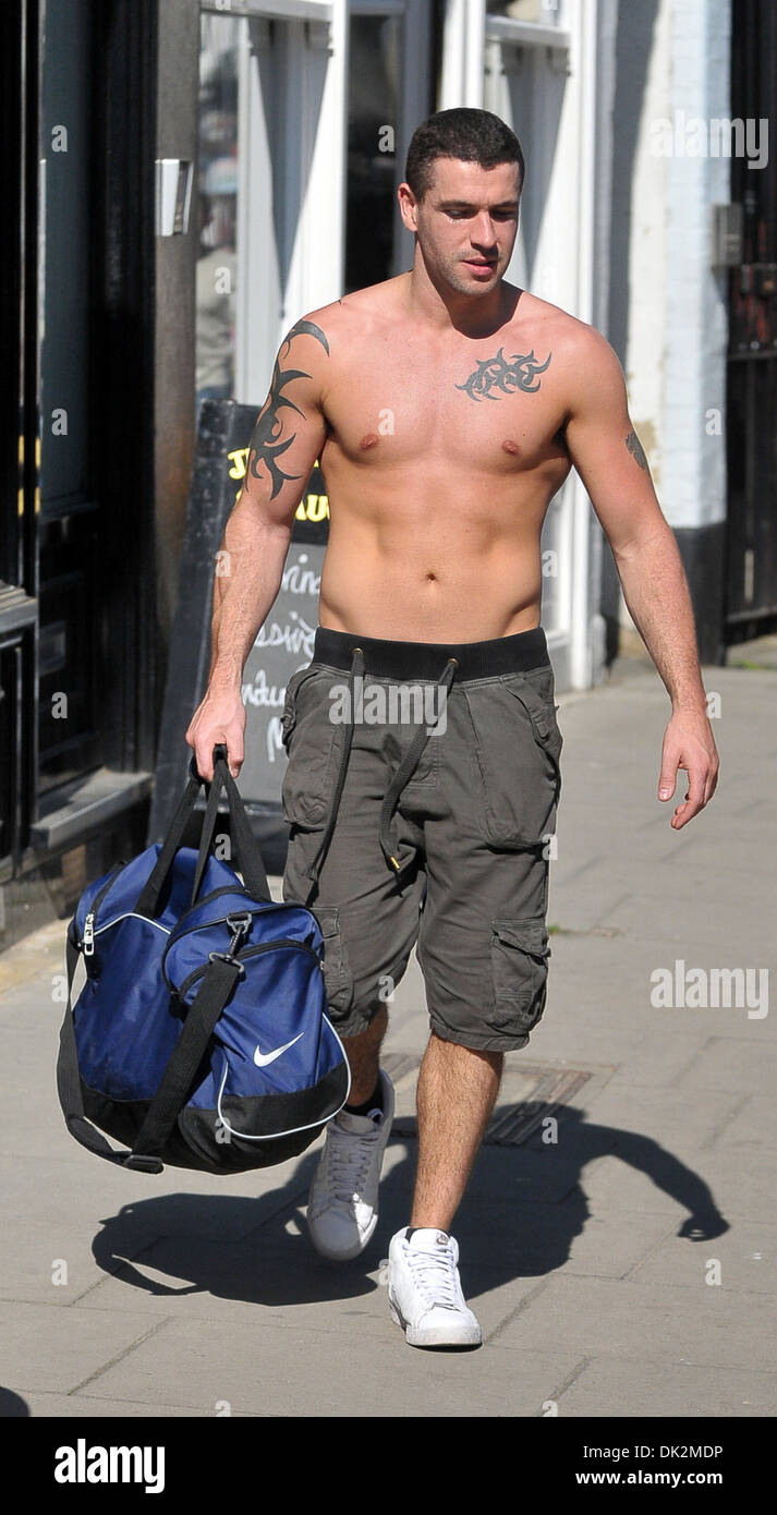Shayne Ward out and about in Primrose Hill with no shirt on London ...