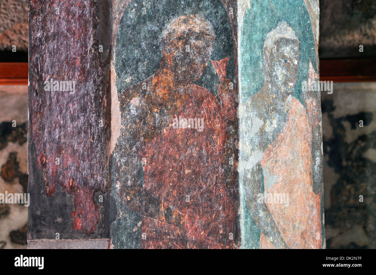 Cave 10: John Smith's inscribed name on Pillar. Ajanta Caves ...