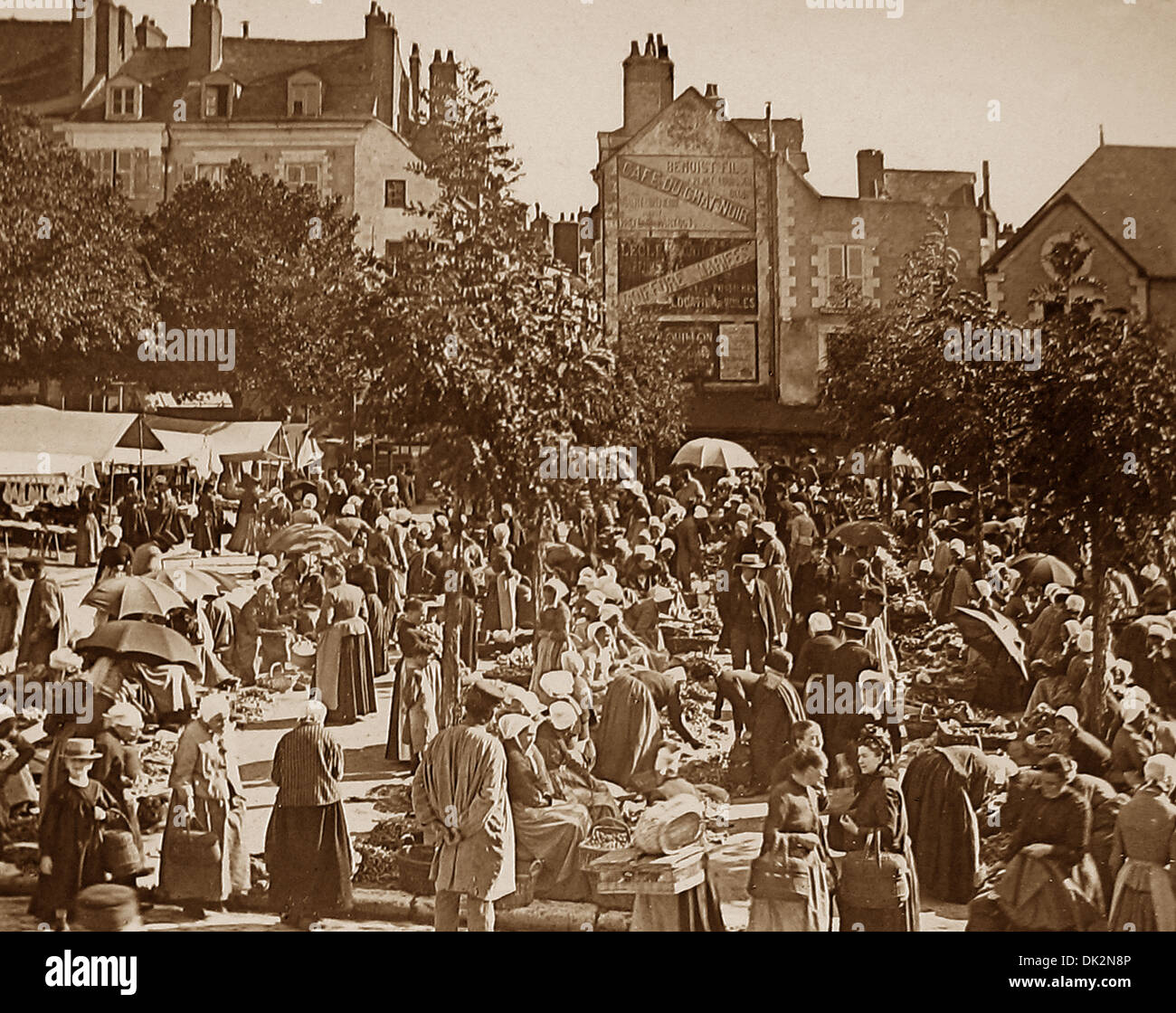 Tours Market Place France Victorian period Stock Photo - Alamy
