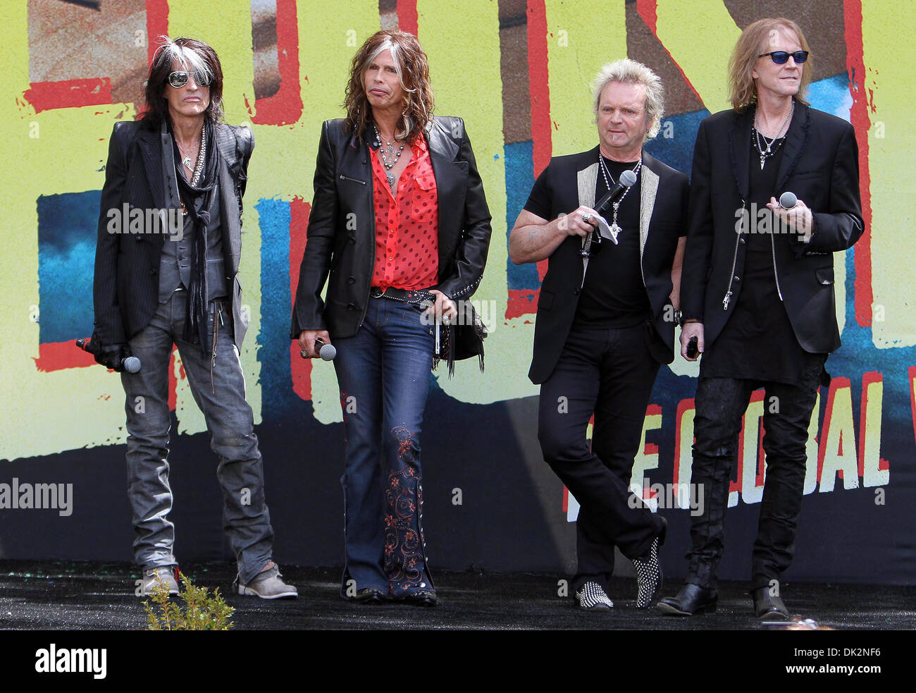 Joe Perry Steven Tyler Joey Kramer and Tom Hamilton Aerosmith announce ...