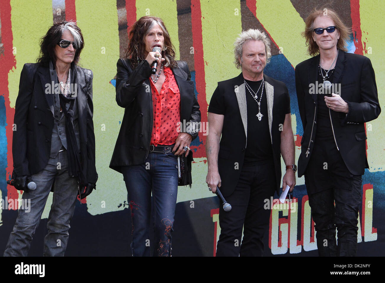Joe Perry Steven Tyler Joey Kramer and Tom Hamilton Aerosmith announce ...