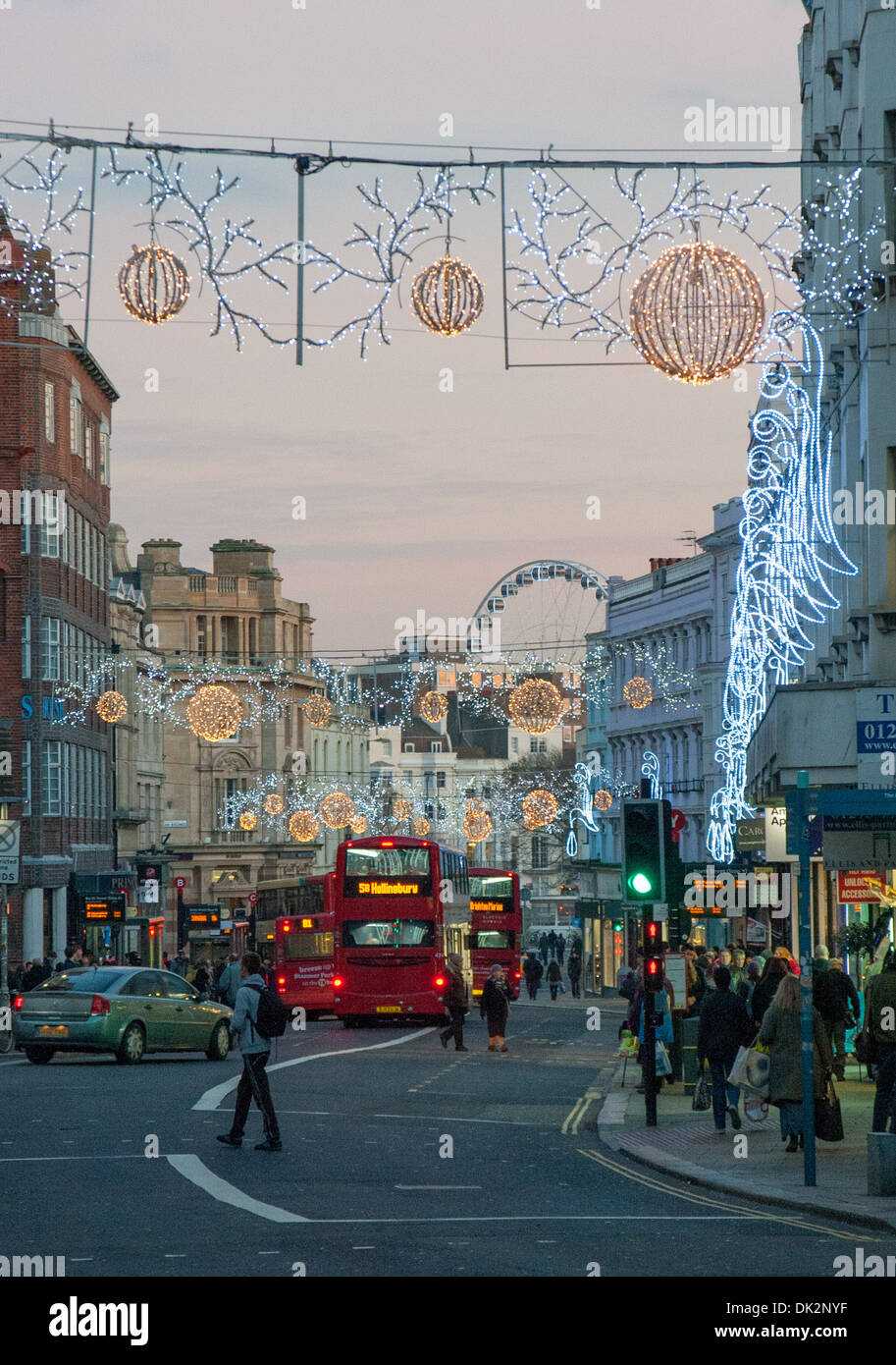 Christmas lights in North Street Brighton UK Stock Photo - Alamy