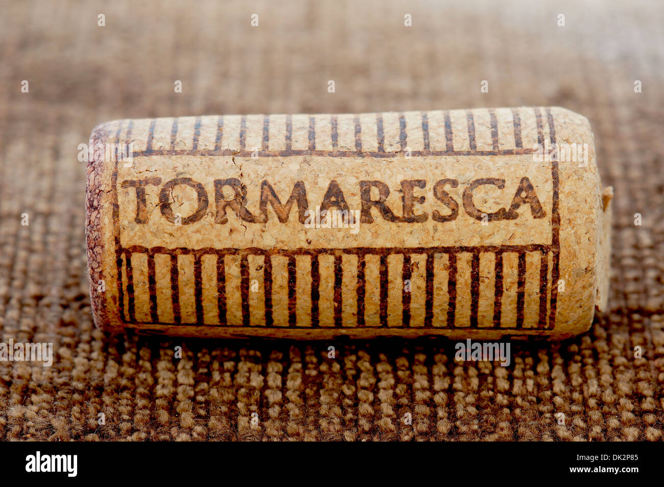 Tormaresca italian wine from Puglia cork stopper Stock Photo - Alamy