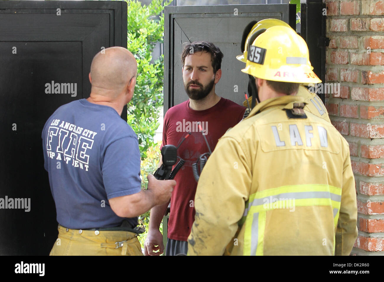 Josh Kelley Firefighters arrive to home of Josh Kelley and actress ...