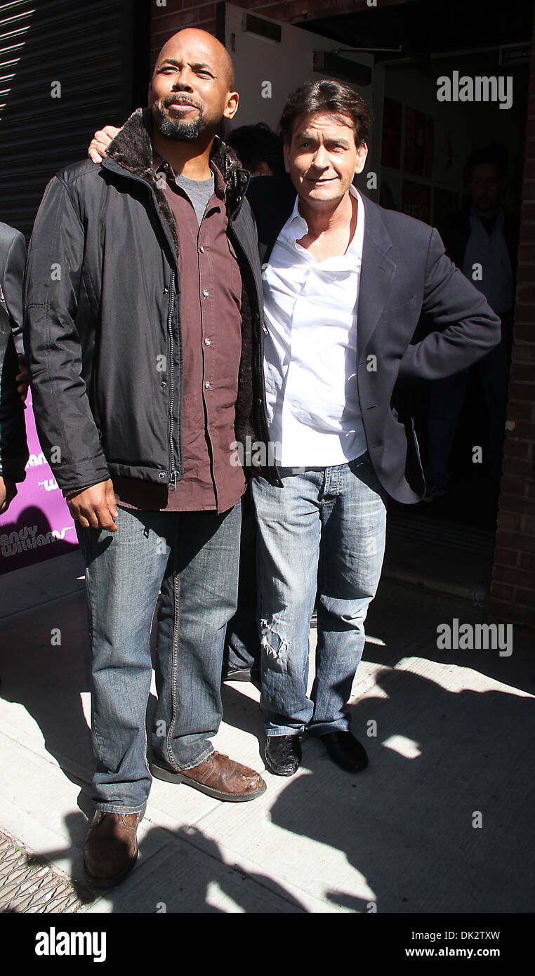 Michael Boatman and Charlie Sheen outside Wendy Williams Show New York ...