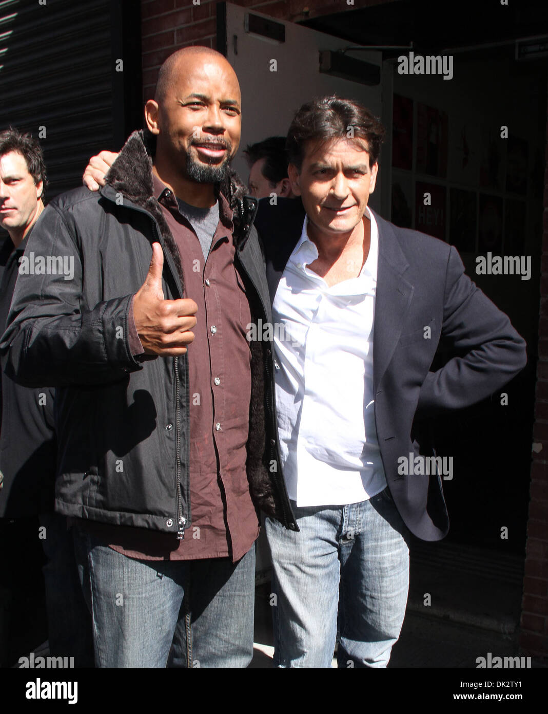 Michael Boatman and Charlie Sheen outside Wendy Williams Show New York ...