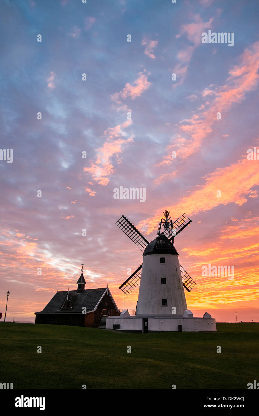 Lytham Windmill at sunset Stock Photo - Alamy