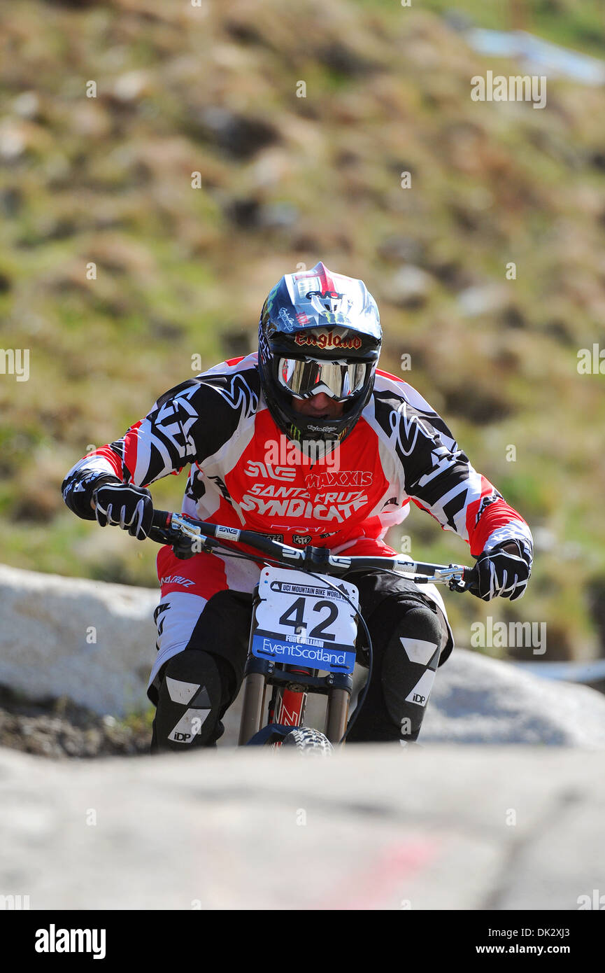 Downhill mountain bike racer Steve Peat competes in the UCI Mountain ...