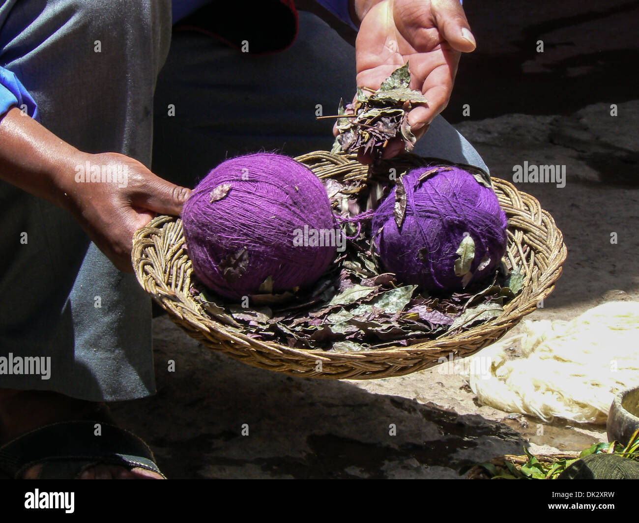 Wool, dyed with natural colours Stock Photo - Alamy