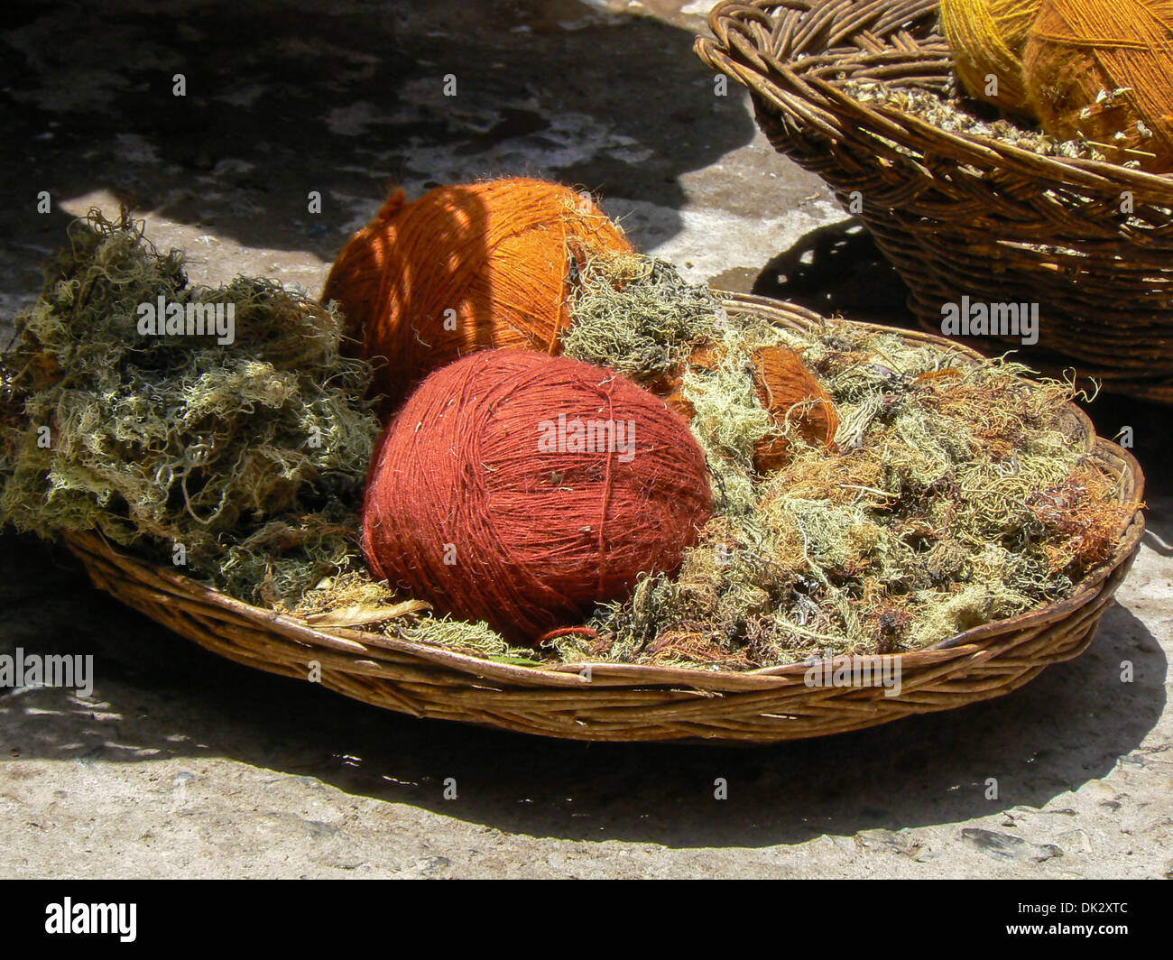 Wool, dyed with natural colours Stock Photo - Alamy