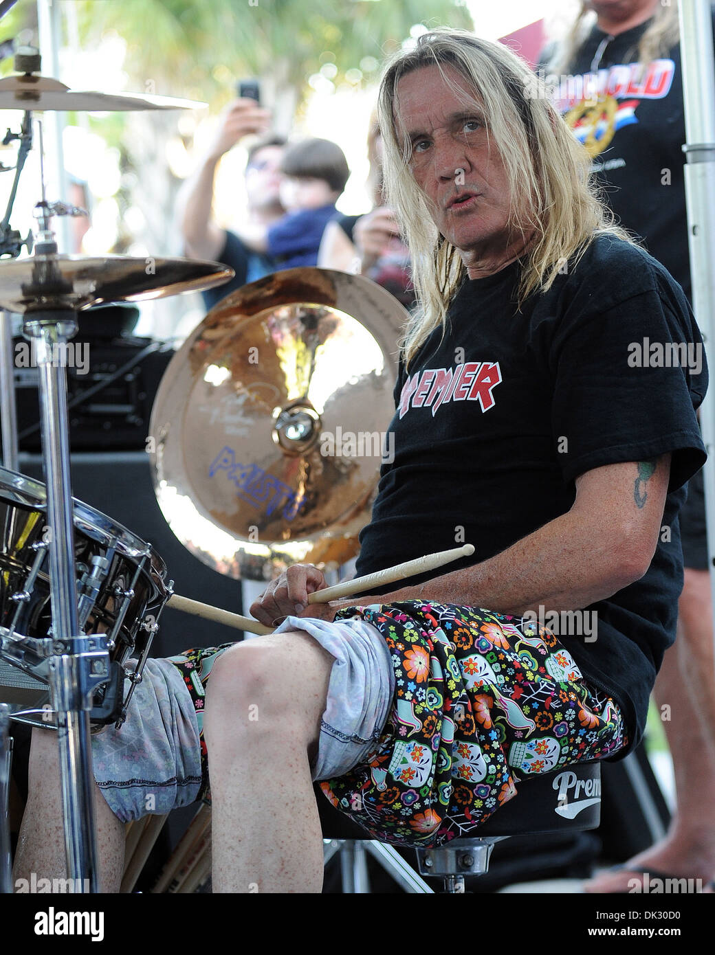Nicko McBrain of Iron Maiden performs during his Goodbye Party prior to ...