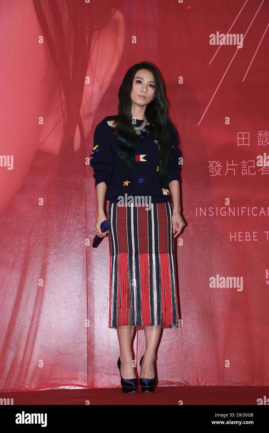 Taipei, China. 30th Nov, 2013. Singer Hebe promotes her new album in ...