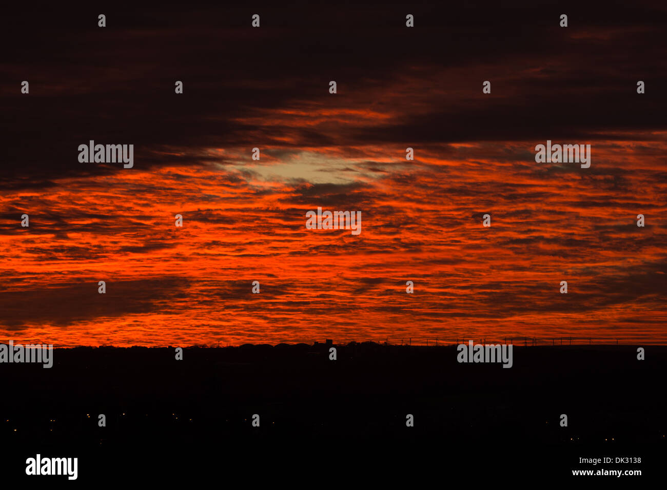 Orange sunset above the horizon Stock Photo - Alamy
