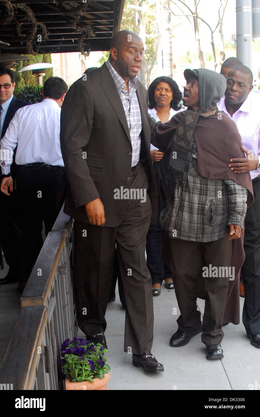 Magic Johnson leaving lunch in Beverly Hills Los Angeles, California ...