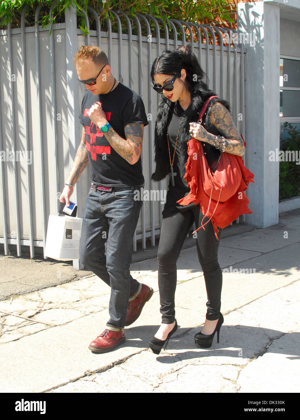 Kat Von D and a friend leaving Joan's on Third in West Hollywood Los ...