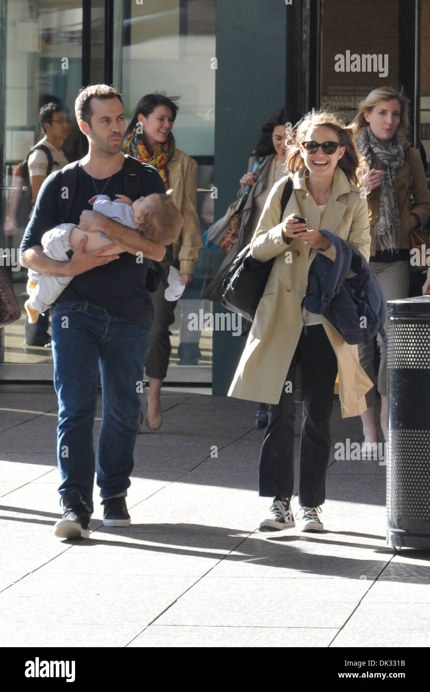Natalie Portman spotted with husband Benjamin Millepied and son Aleph ...