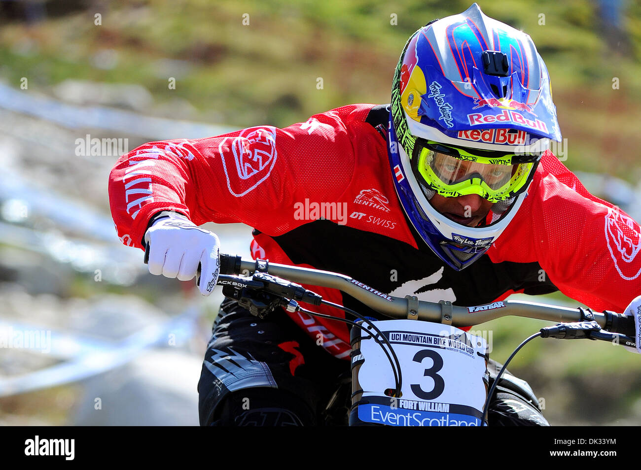 American mountain biker Aaron Gwin competes in the UCI Mountain Bike ...