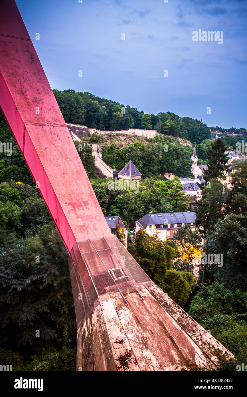 The impressive red bridge in Luxembourg city Stock Photo - Alamy