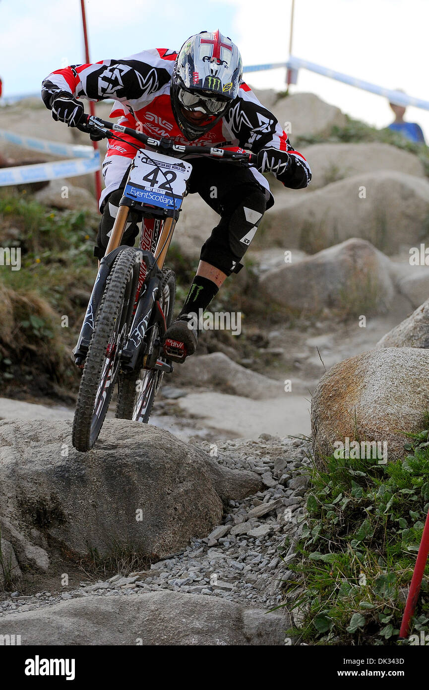 Downhill mountain bike racer Steve Peat takes part in the UCI Mountain ...