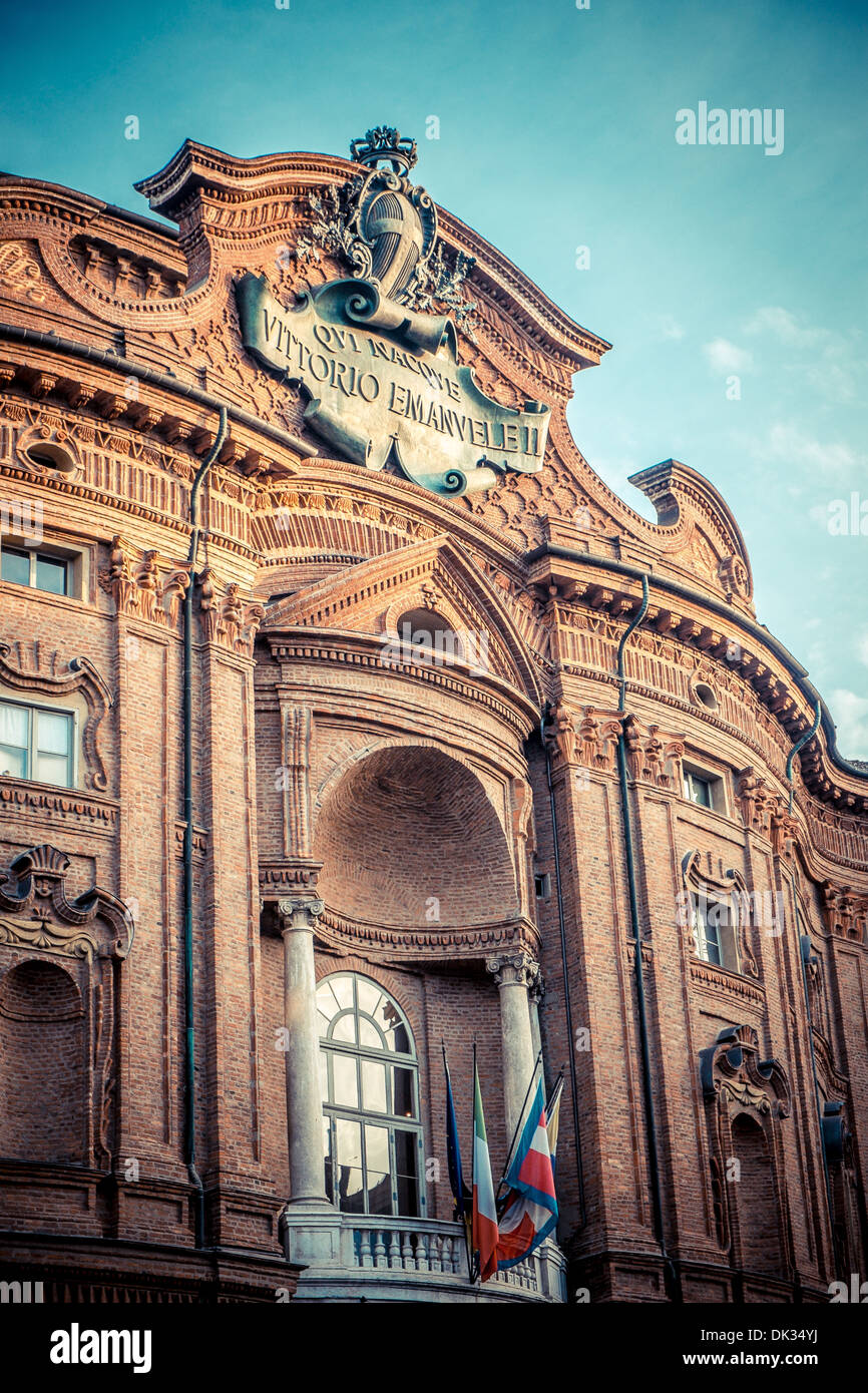 Palazzo Carignano, historical palace of Turin city in Italy Stock Photo ...