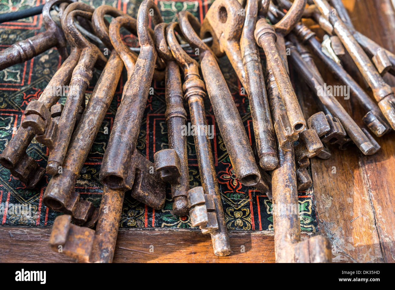 Collection of many old rusted metal keys Stock Photo - Alamy