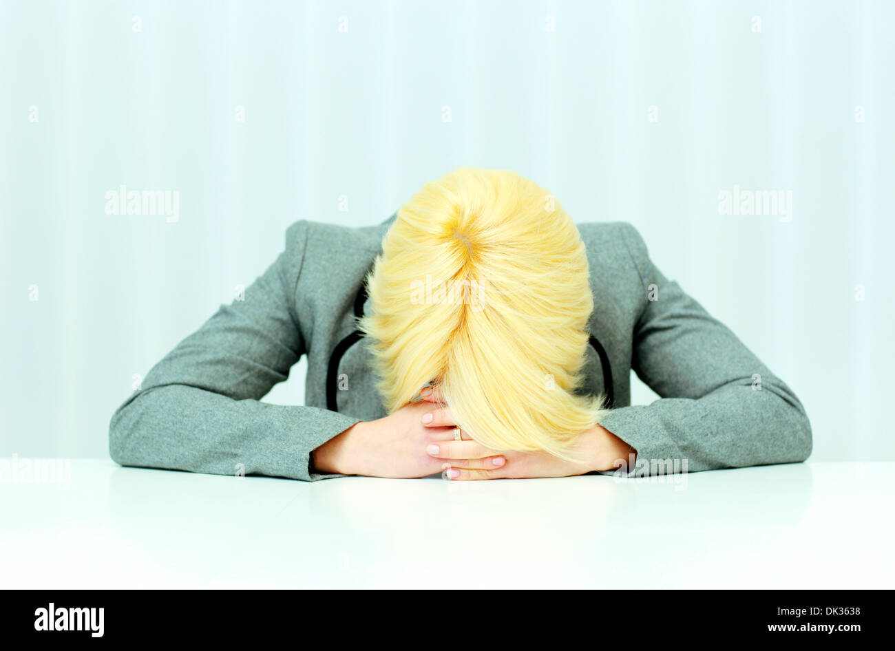 Businesswoman sleeping on her workplace in office Stock Photo - Alamy
