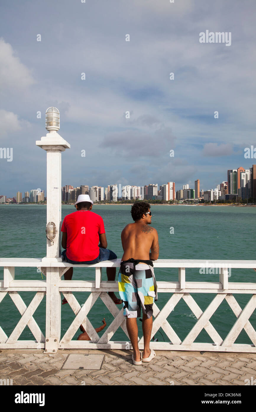 Men looking over the sea, Iracema, Fortaleza, Brazil Stock Photo - Alamy