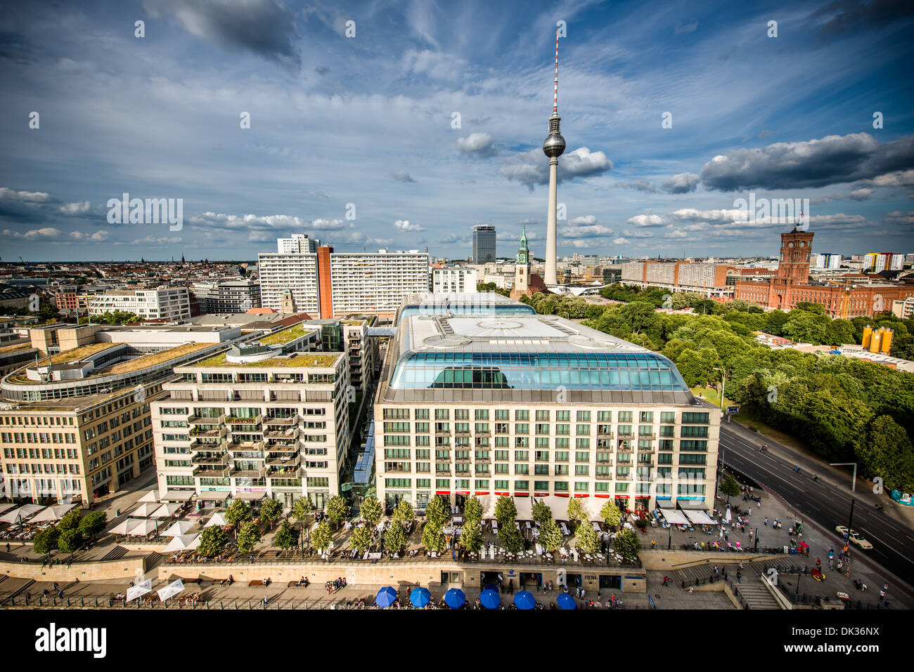 Aerial bird eye view of the cityscape of Berlin, Germany on the clear ...