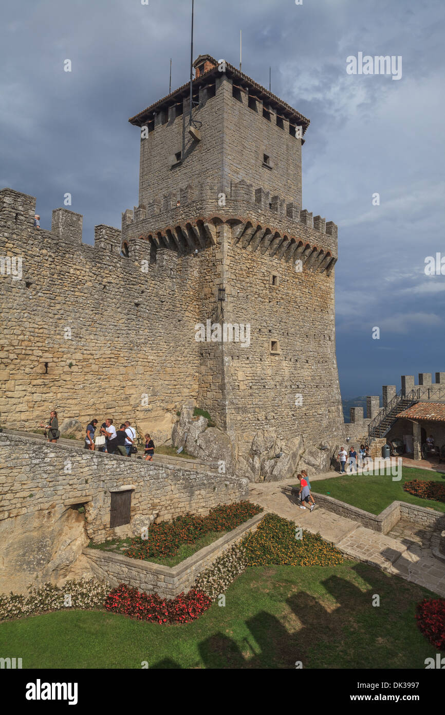 Fortress on the hill Monte Titano, San Marino Stock Photo - Alamy