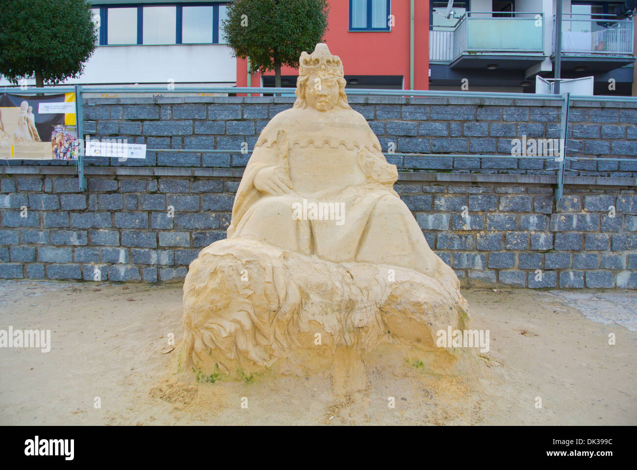 One of the sand sculptures that were damaged and washed away by June ...