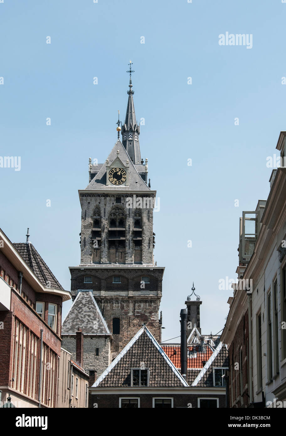 the tower of the old church in the dutch city Delft Stock Photo - Alamy