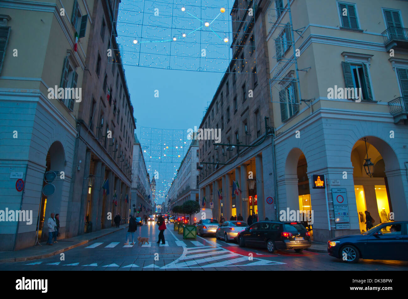 Via Roma main street Turin city Piedmont region northern Italy Europe ...
