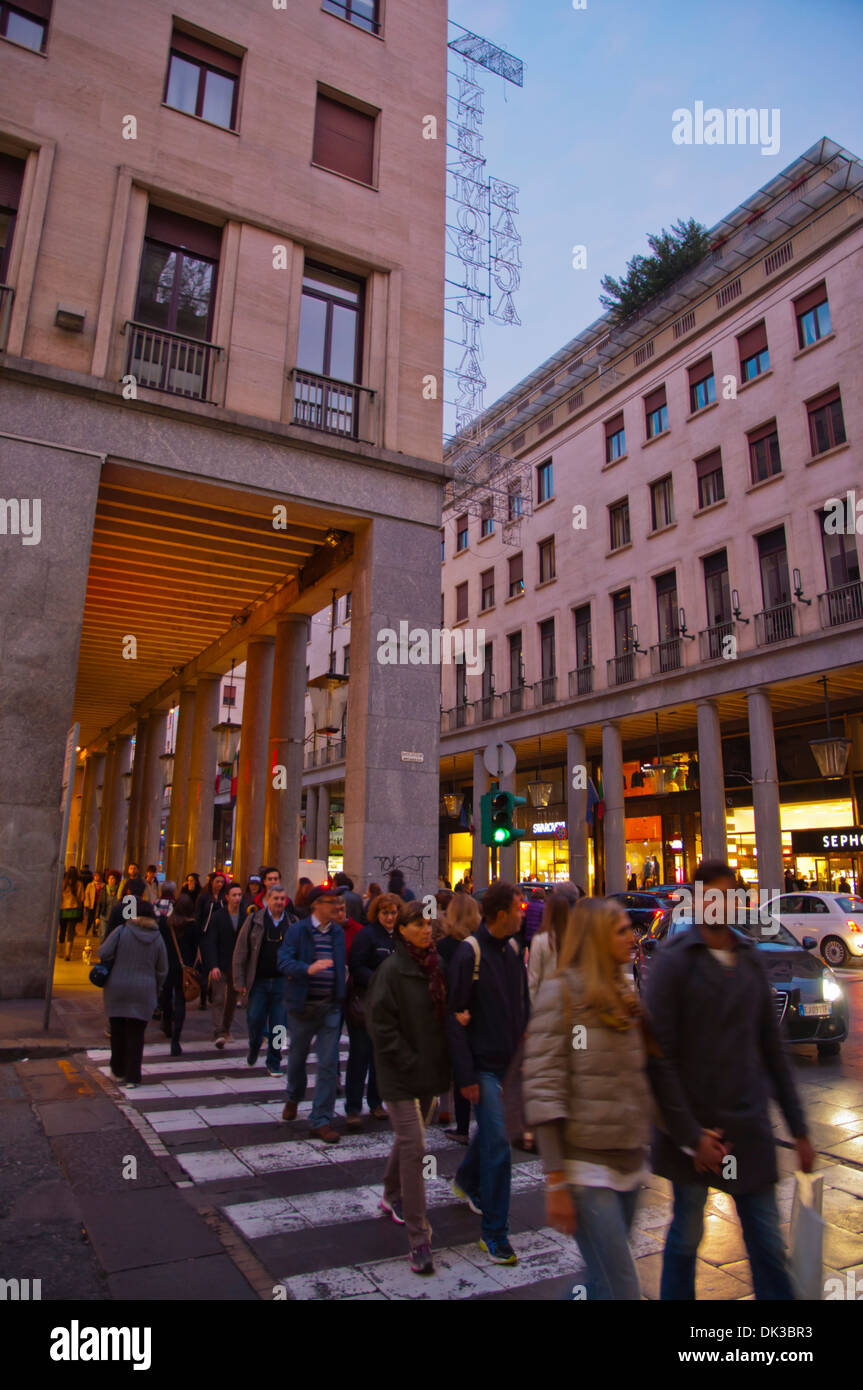 Via Roma main street Turin city Piedmont region northern Italy Europe ...
