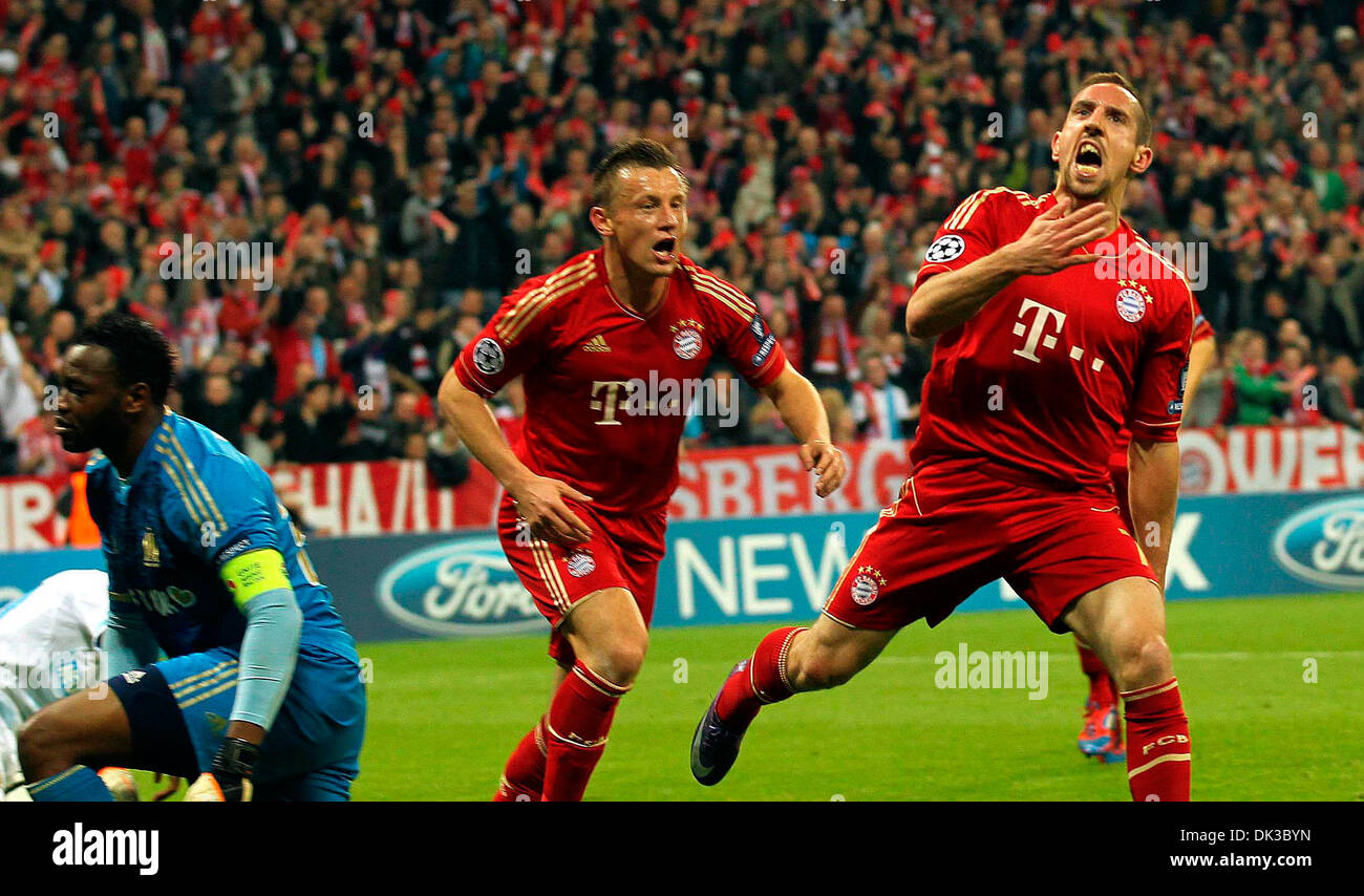 Franck Ribéry of team Bayern celebrates after Munich team scored over ...