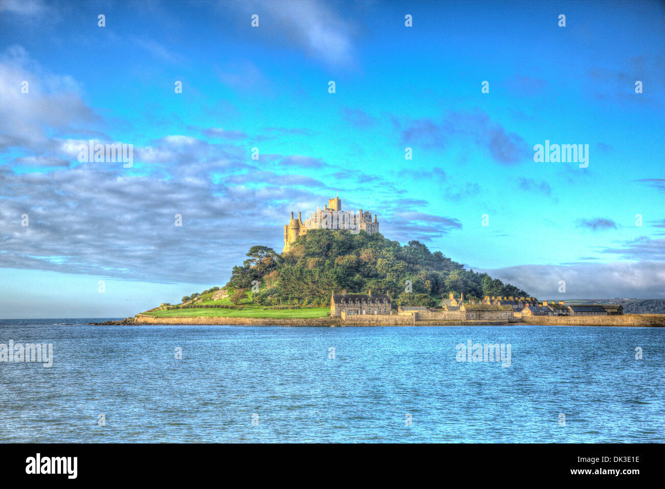 St Michaels Mount Cornwall England medieval castle and church on an ...