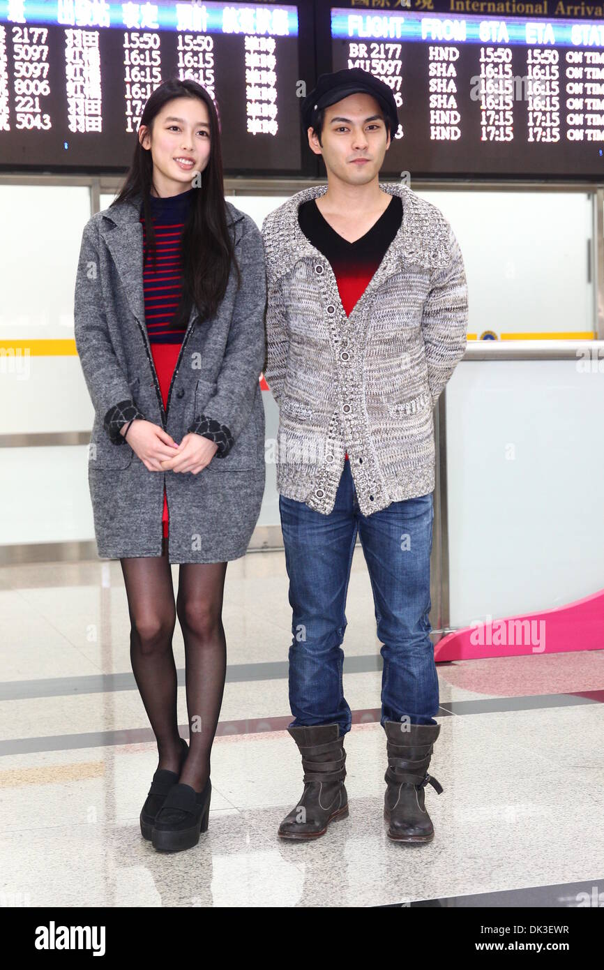 Taipei, Taiwan. 30th Nov, 2013. Japanese actor Yuya Yagara and actress ...
