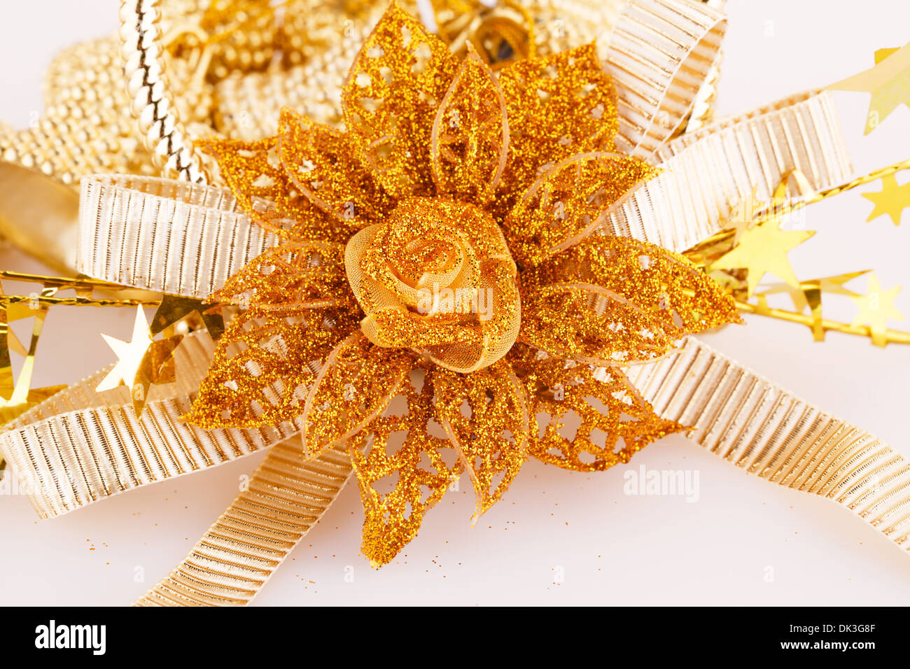Christmas yellow decoration closeup image Stock Photo - Alamy