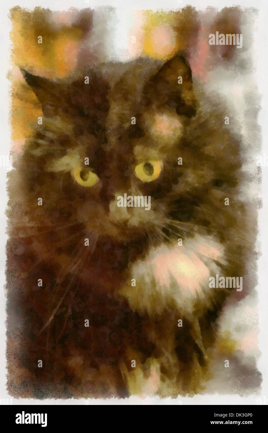 Watercolor kitten illustrations hi-res stock photography and images - Alamy