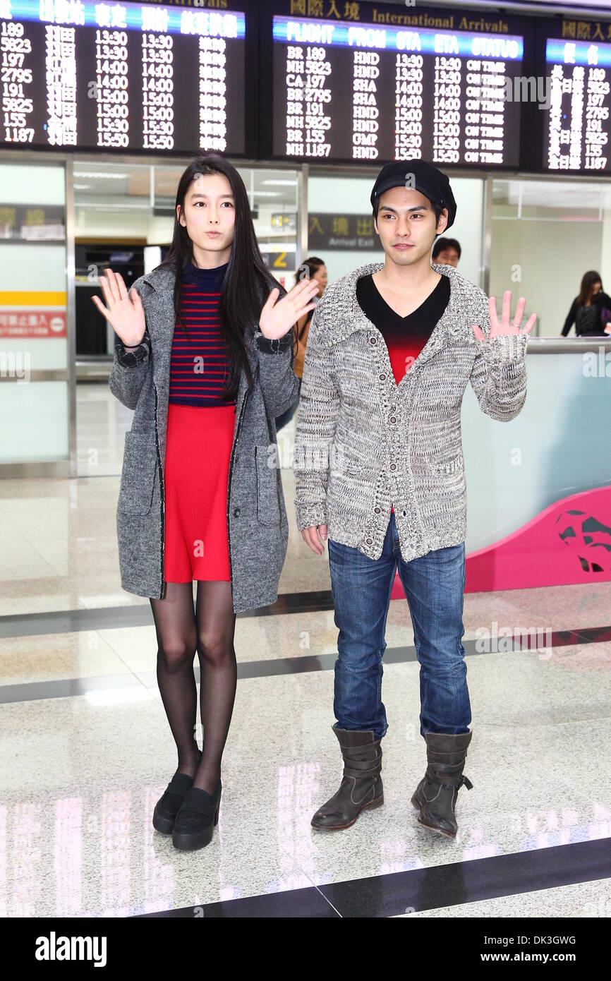 Taipei, Taiwan. 30th Nov, 2013. Japanese actor Yuya Yagara and actress ...
