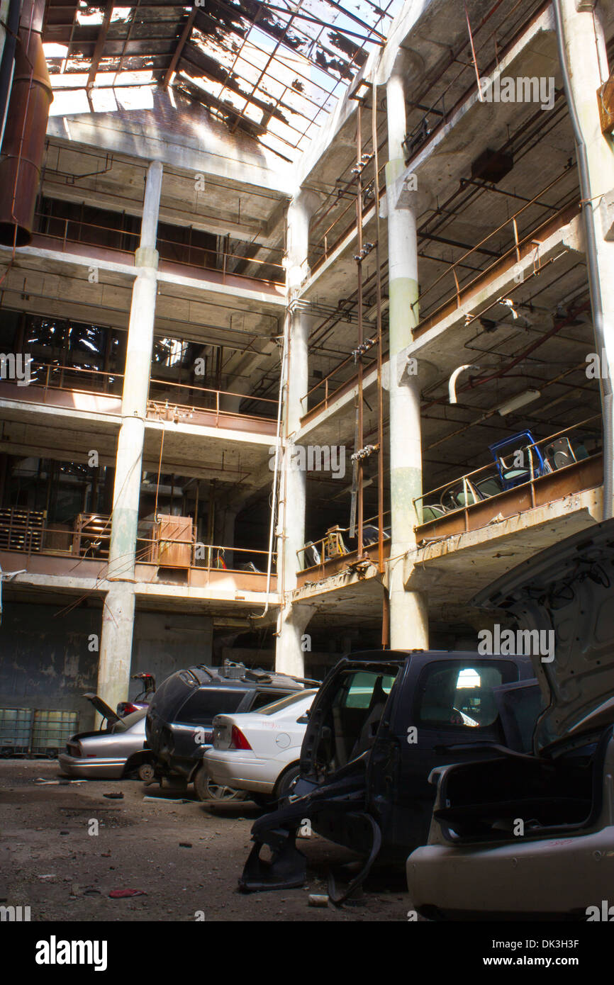 Junkyard in an Abandoned Automotive Factory - Indoor Junkyard hiding in ...