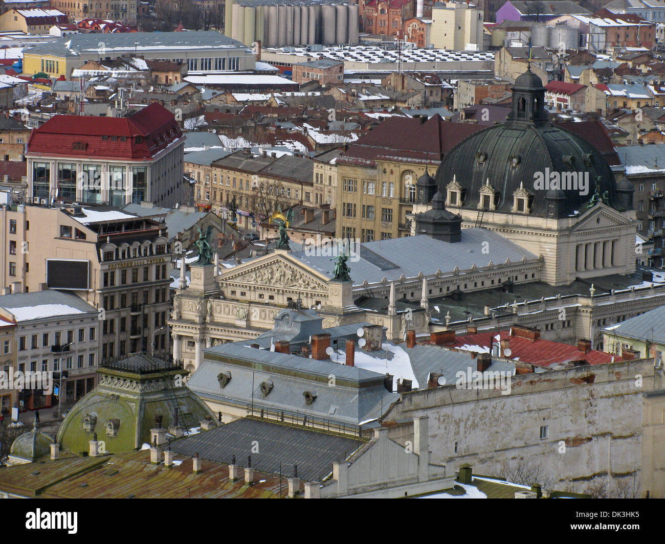 view on Opera House in Lviv at winter Stock Photo - Alamy