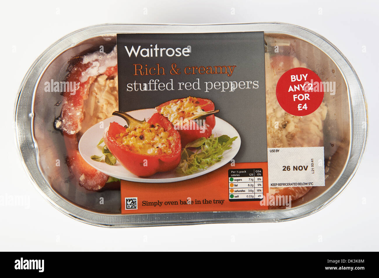 Waitrose stuffed red peppers Stock Photo - Alamy
