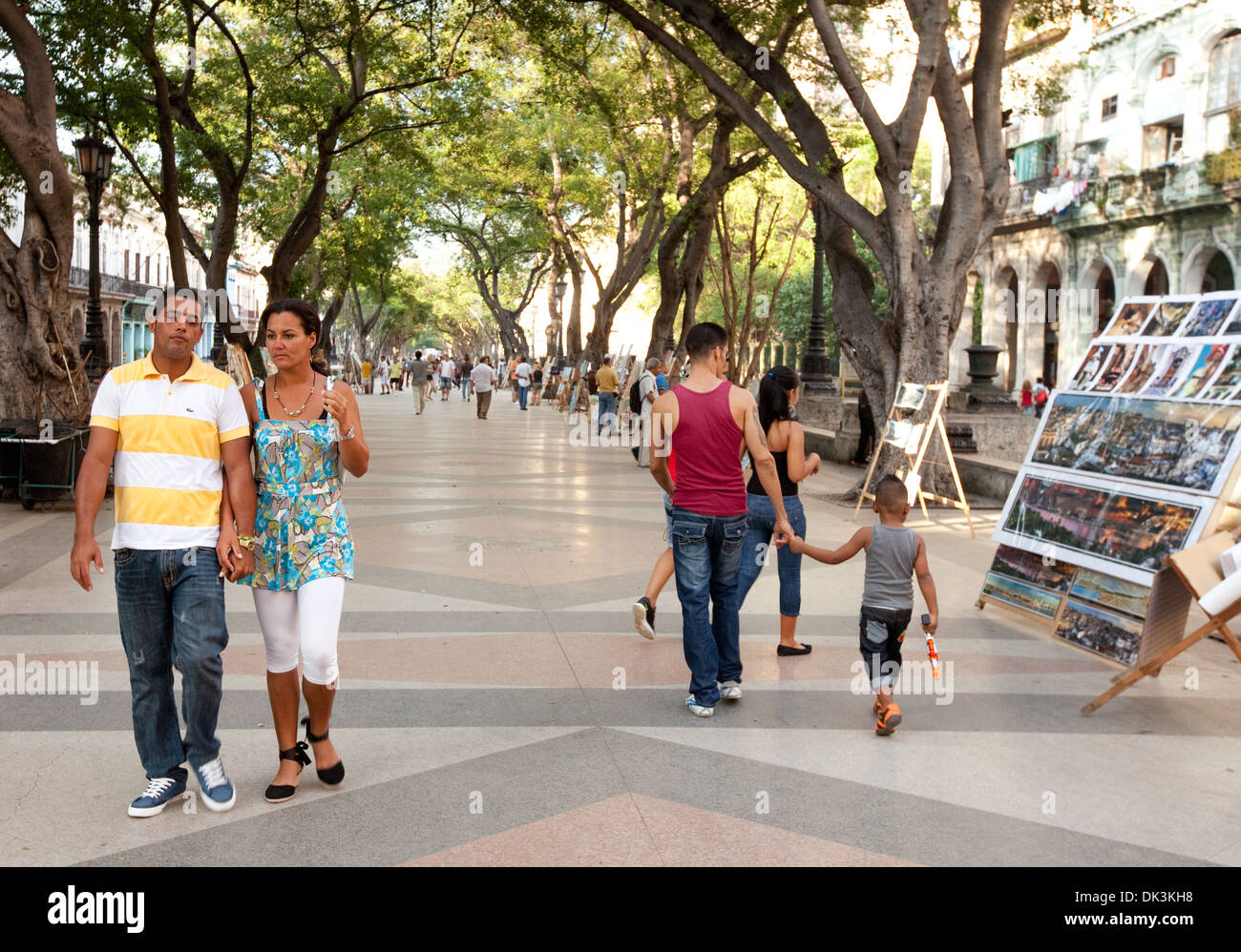 Cuba people - Street scene, the Prado walkway, Havana, Cuba, Caribbean ...