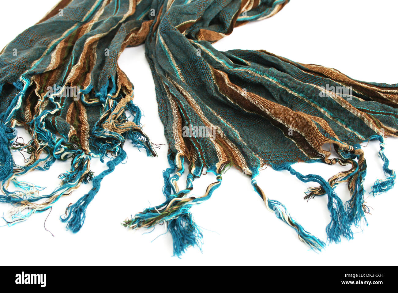 Colorful stylish scarf isolated on white background Stock Photo - Alamy