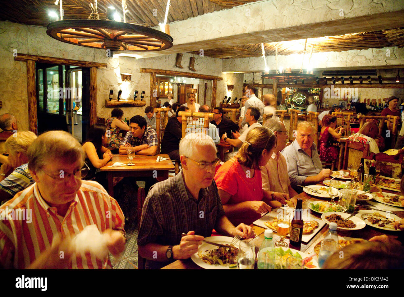 People eating inside the La Guajirito restaurant, Havana Cuba ...