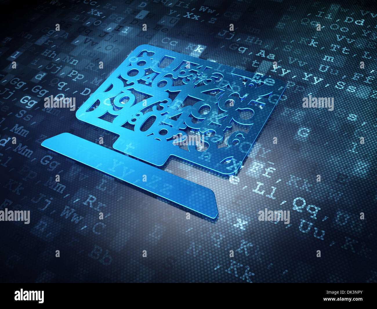 Education concept: Blue Computer Pc on digital background Stock Photo ...