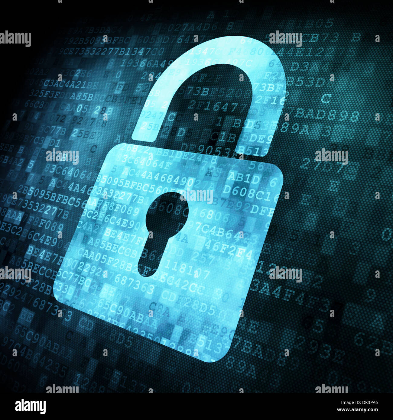 Security concept: Lock on digital screen Stock Photo - Alamy
