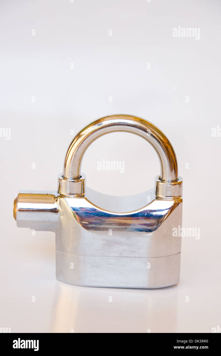 metal lock on white background Stock Photo - Alamy